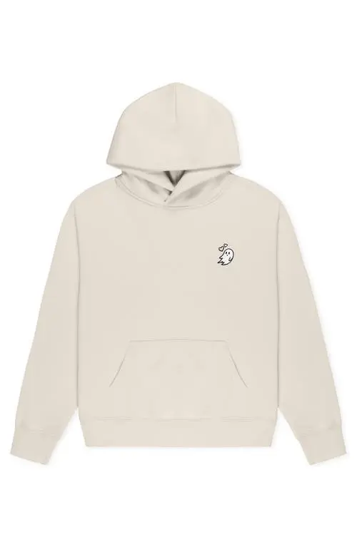 DALIX Relaxed Fit Fleece Pullover Hoodie - Ecru