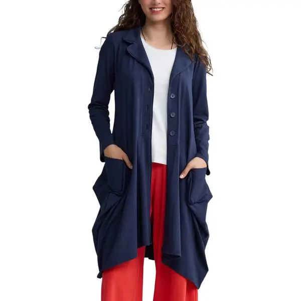 LUUKAA Liora Voluminous Jersey Jacket - Navy
