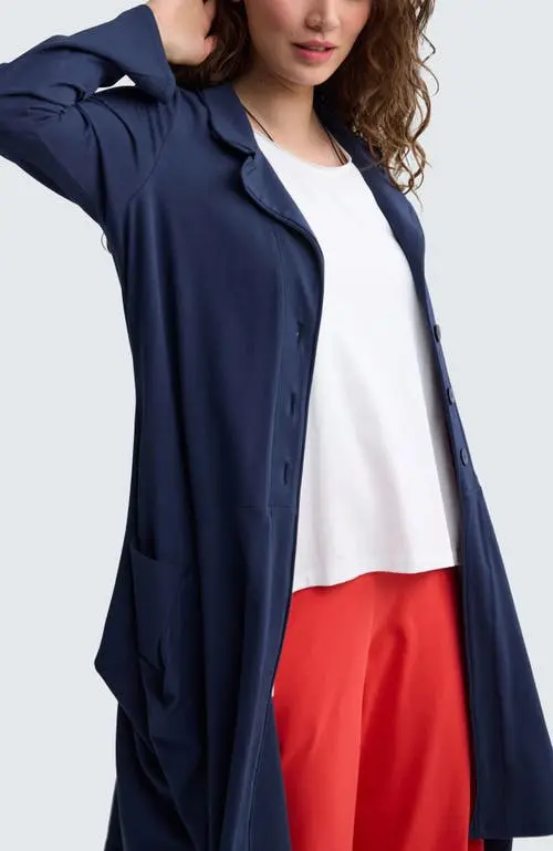LUUKAA Liora Voluminous Jersey Jacket - Navy