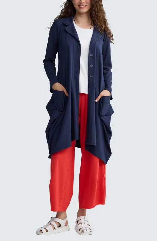 LUUKAA Liora Voluminous Jersey Jacket - Navy