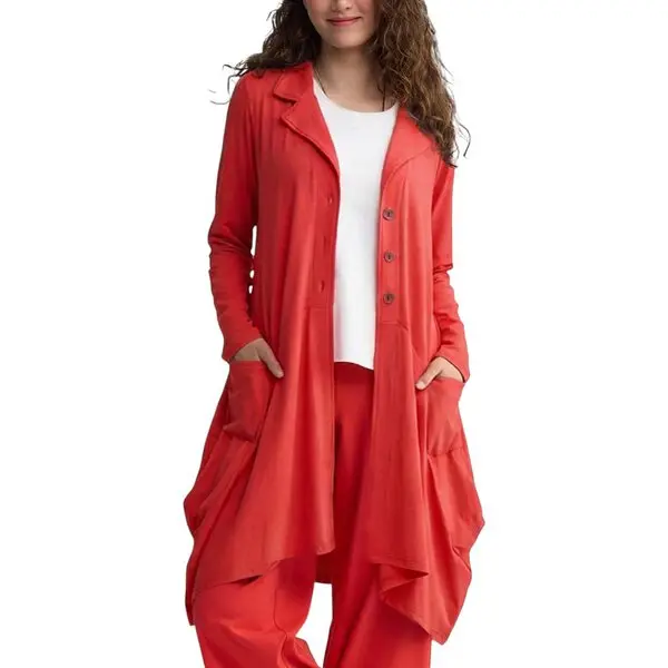 LUUKAA Liora Voluminous Jersey Jacket - Vermillion