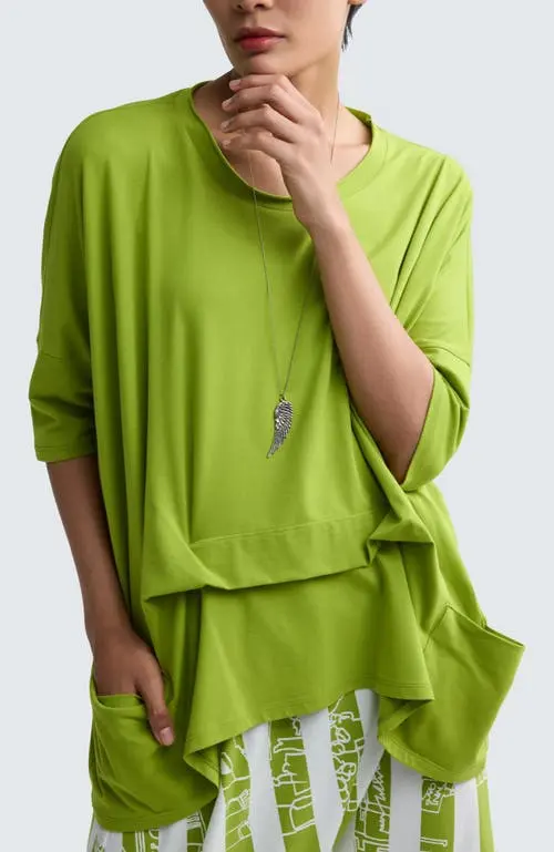 LUUKAA Layered Jersey Tunic - Lime