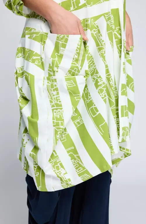 LUUKAA Vespera Striped Voluminous Jacket - Lime