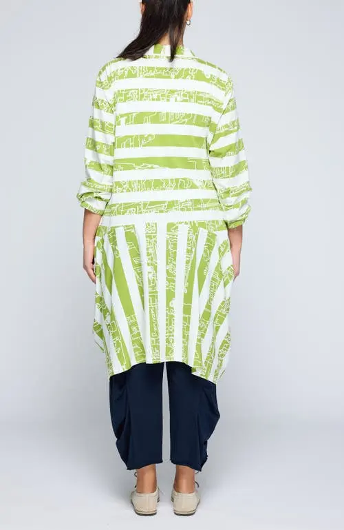 LUUKAA Vespera Striped Voluminous Jacket - Lime
