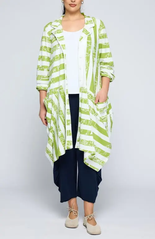 LUUKAA Vespera Striped Voluminous Jacket - Lime