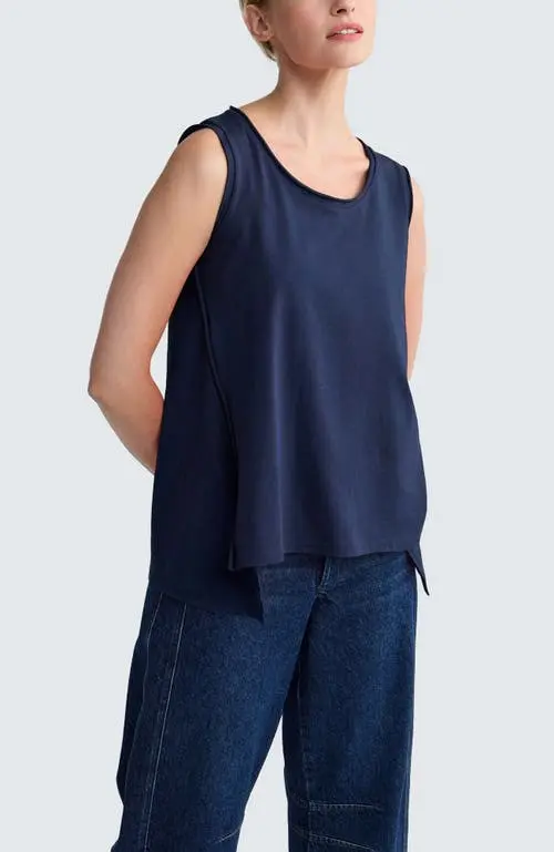 LUUKAA Azari Sleeveless Jersey Top - Navy