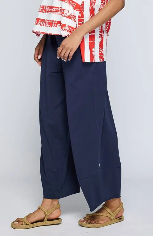 LUUKAA Ilaria Curved Jersey Trousers - Navy
