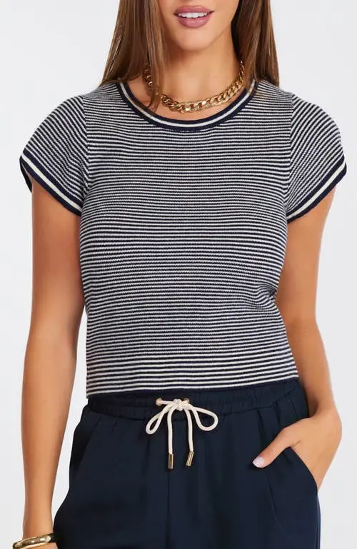 BISHOP + YOUNG Short Sleeve Striped Sweater