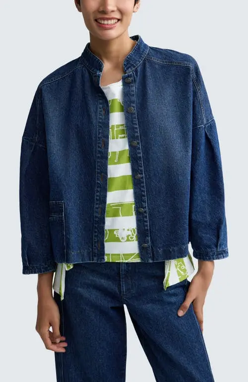 LUUKAA Jada Structured Denim Jacket - Indigo Denim