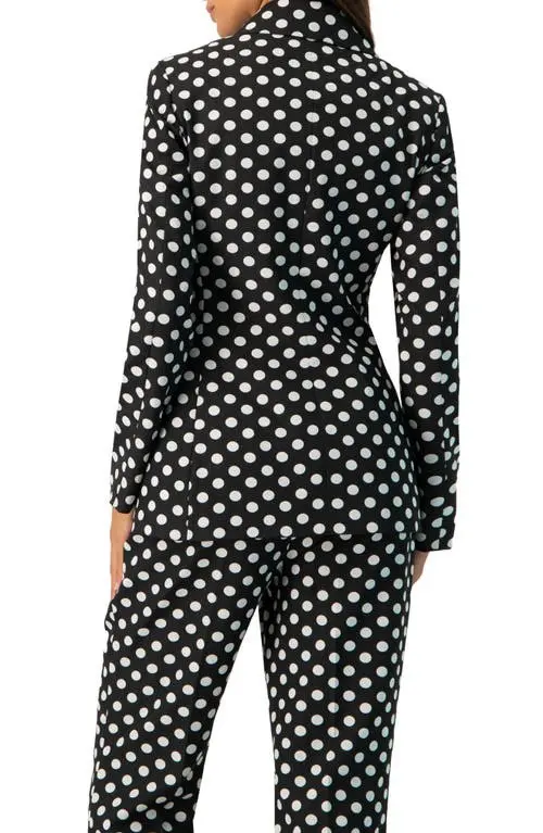 IVONNE Double-breasted Blazer With Polka Dots - Black