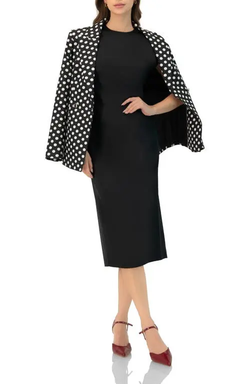 IVONNE Double-breasted Blazer With Polka Dots - Black