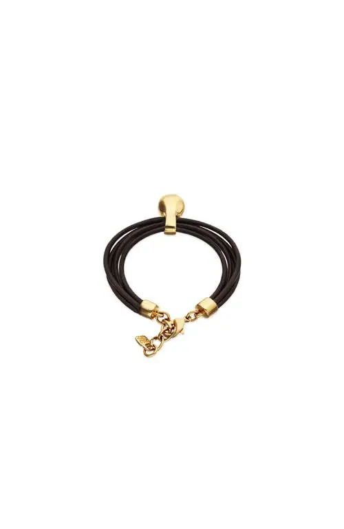 UNODE50 Leather And 18k -plated Dial Bracelet - Gold