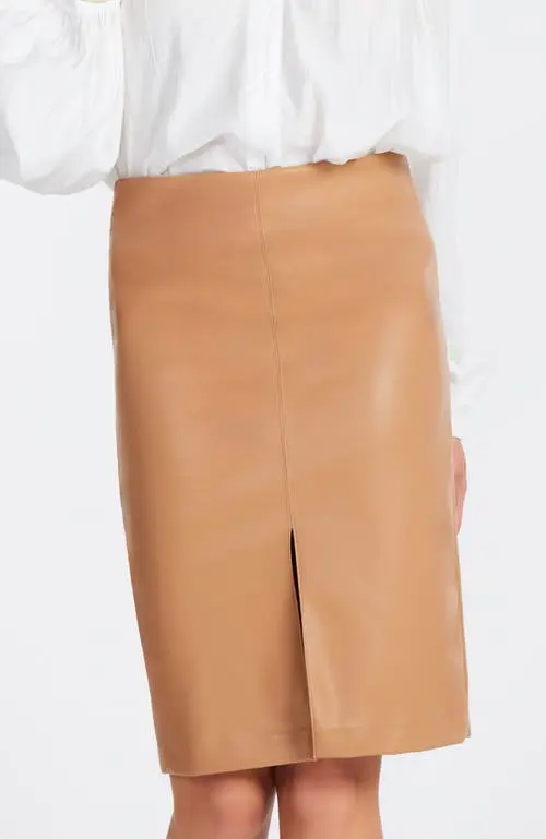 BISHOP + YOUNG Briana Faux Leather Midi Skirt