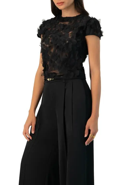 IVONNE Drop Shoulder Fantasy Top - Black