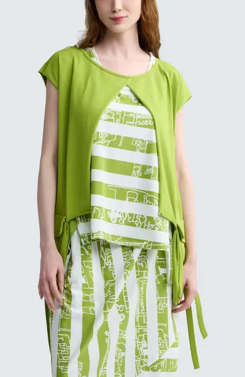 LUUKAA Elodie Boxy Jersey Blouse - Lime