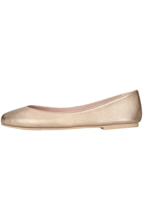 Pretty Ballerinas Round Toe Ballet Flat - Gold