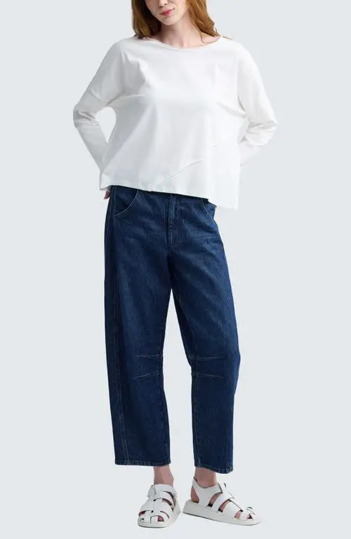 LUUKAA Cerys Asymmetric Jersey Blouse - Ecru
