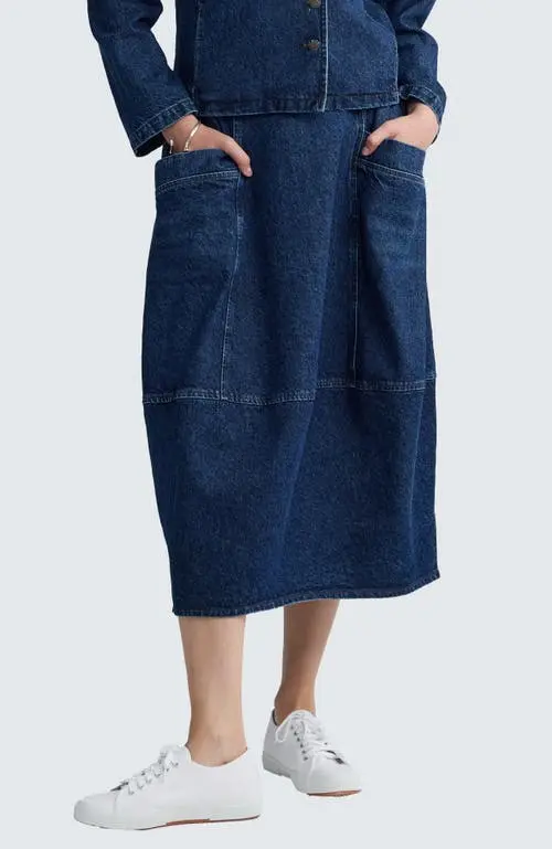 LUUKAA Hayden Balloon Denim Skirt - Indigo Denim