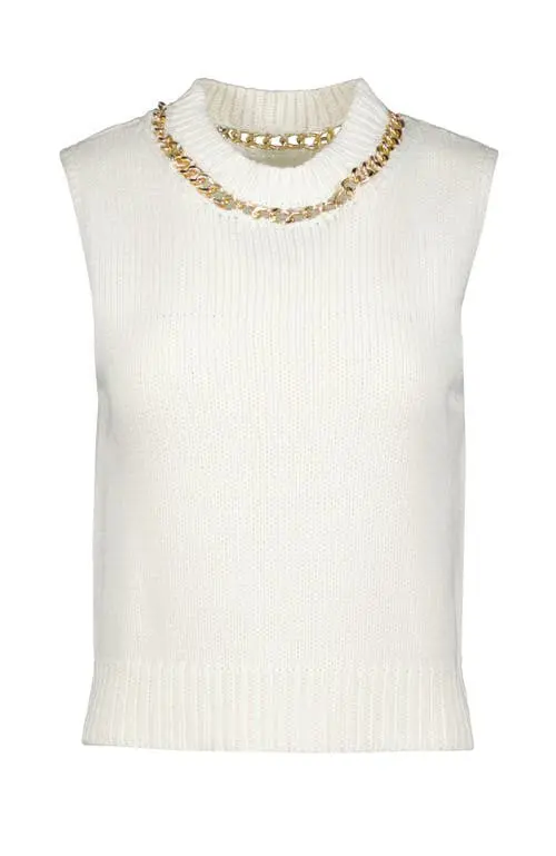 BISHOP + YOUNG Savoy Chain Detail Sweater Tank - White