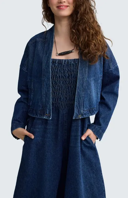 LUUKAA Tatum Structured Denim Jacket - Indigo Denim