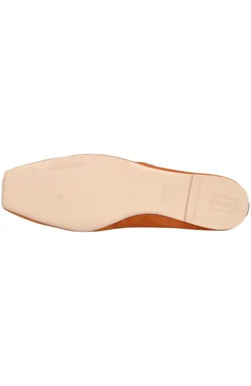 Pretty Ballerinas Square Toe Suede Mary Jane Flats - Beige