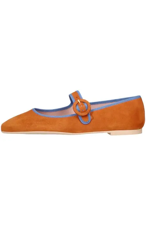 Pretty Ballerinas Square Toe Suede Mary Jane - Beige