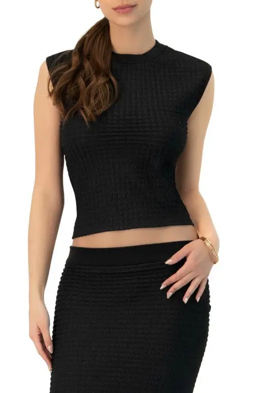 IVONNE Sleeveless Knit Top - Black