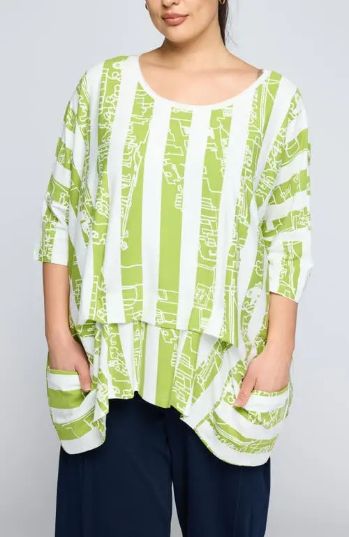 LUUKAA Emryn Striped Jersey Tunic - Lime