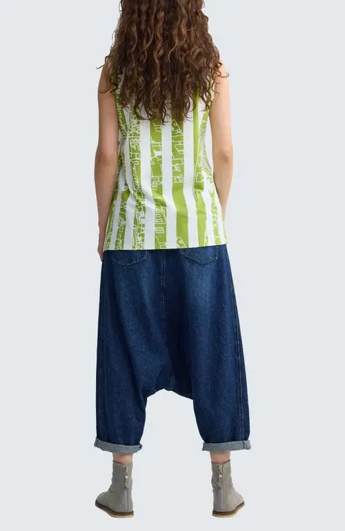 LUUKAA Striped High-low Top - Lime