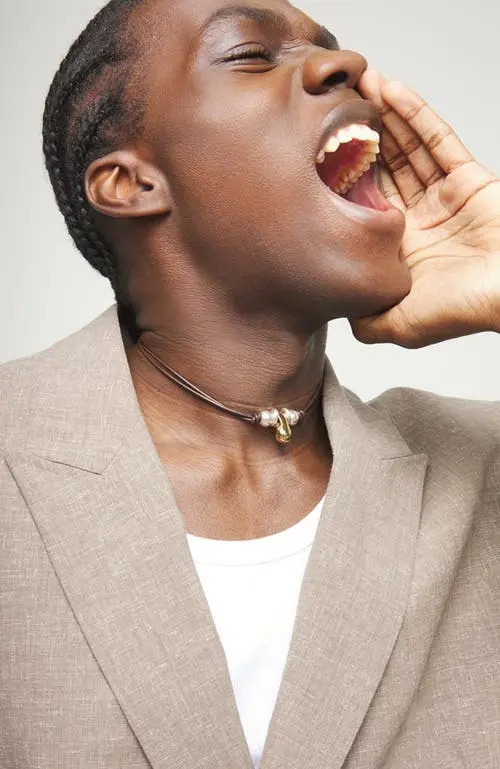 UNODE50 Leather Necklace With Three Dials