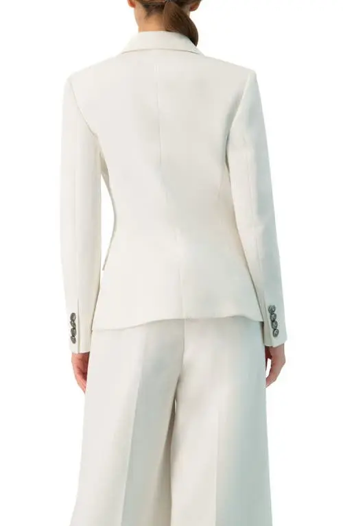 IVONNE Cotton Twill Blazer - White
