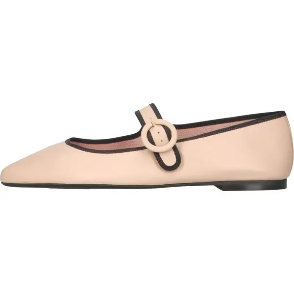 Pretty Ballerinas Square Toe Leather Mary Jane Flats