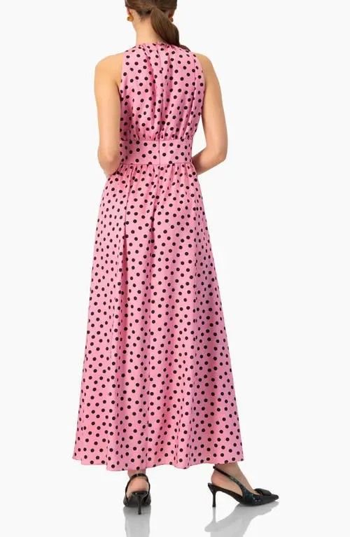 IVONNE Open-leg Polka Dot Halter Neck Dress - Pink