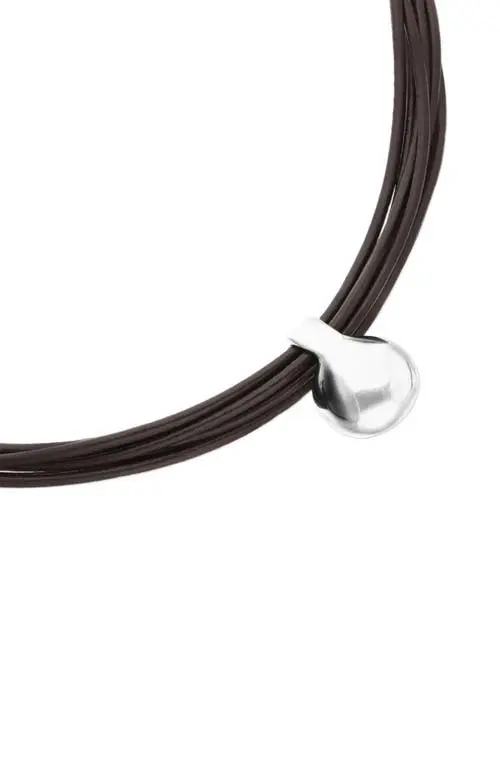UNODE50 Leather Necklace With Sterling-plated Dial