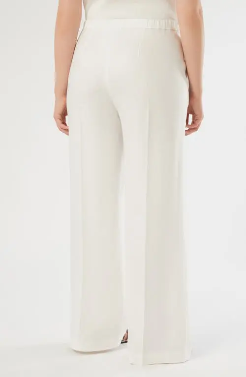 Marina Rinaldi Canapa Linen Wide Leg Pants - White