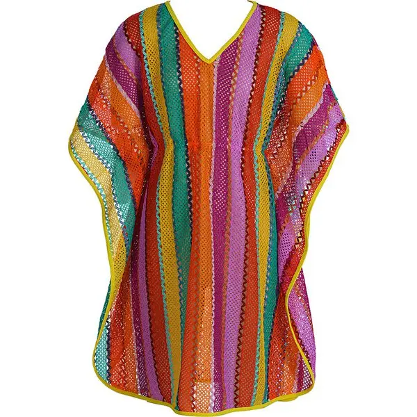 NESSI BYRD Striped Mesh Caftan Pareo - Multicolor