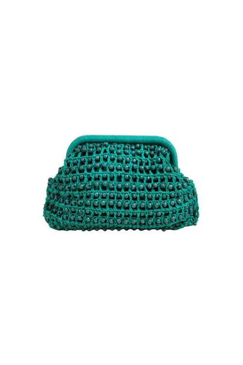 ZSA ZSA ZSU Delhi Raffia Clutch - Green