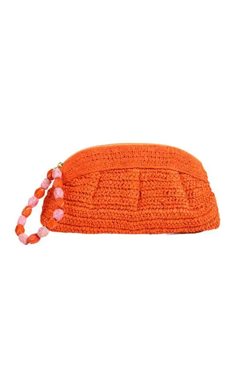 ZSA ZSA ZSU Delhi Raffia Clutch - Orange