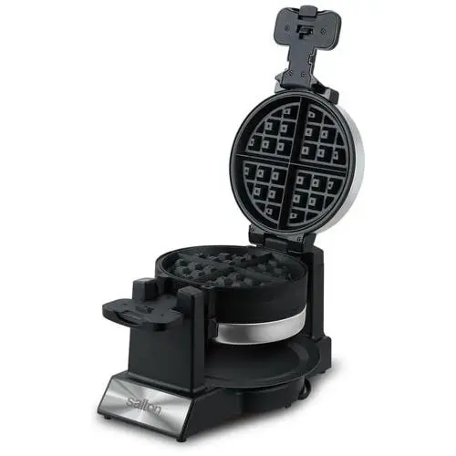 SALTON Rotating Double Belgian Waffle Maker - Red