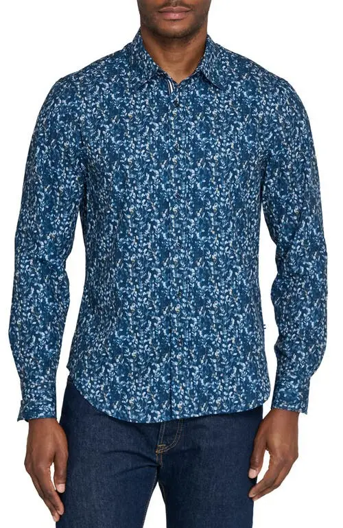 BROOKLYN BRIGADE Stems Print Woven Long Sleeve Basic - Navy