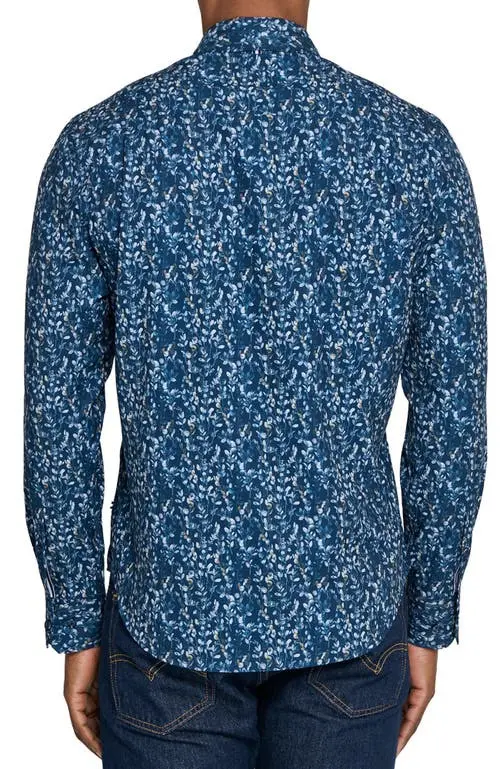 BROOKLYN BRIGADE Stems Print Woven Long Sleeve Basic - Navy