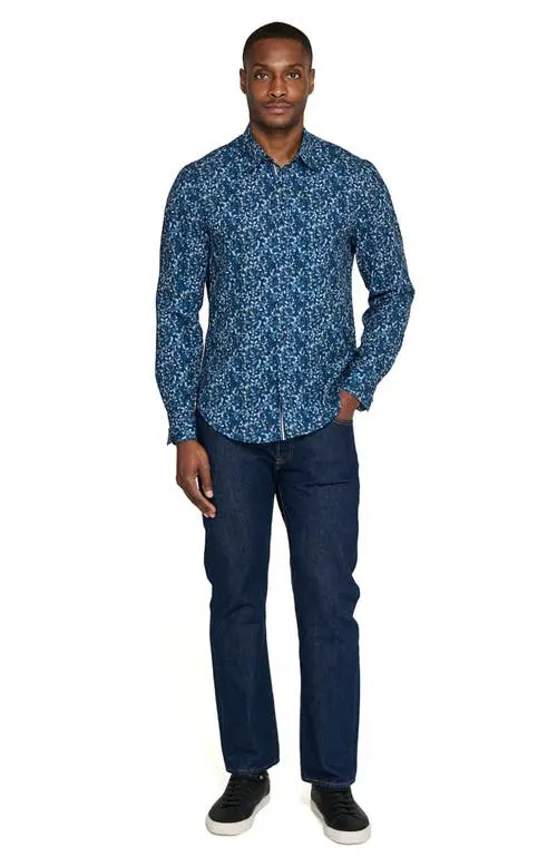 BROOKLYN BRIGADE Stems Print Woven Long Sleeve Basic - Navy