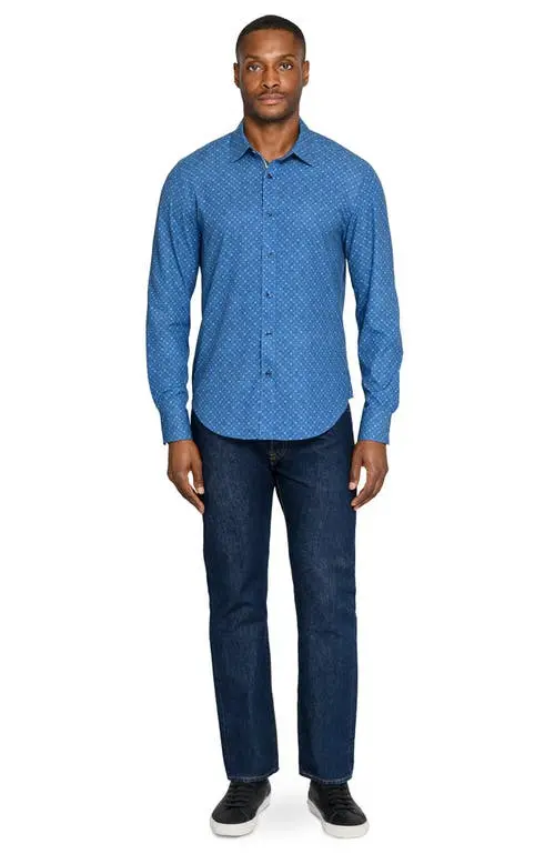 BROOKLYN BRIGADE Ring Print Woven Long Sleeve Basic - Navy/green