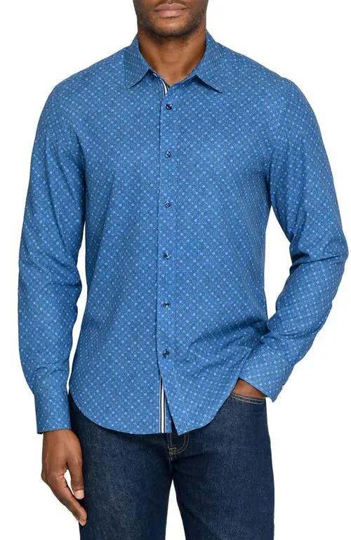 BROOKLYN BRIGADE Ring Print Woven Long Sleeve Basic - Navy/green