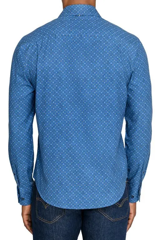 BROOKLYN BRIGADE Ring Print Woven Long Sleeve Basic - Navy/green