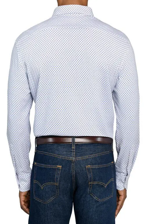 BROOKLYN BRIGADE Diamond Print Knit Long Sleeve Basic - White/blue
