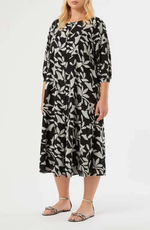 Marina Rinaldi Floral Embroidery Maxi Dress