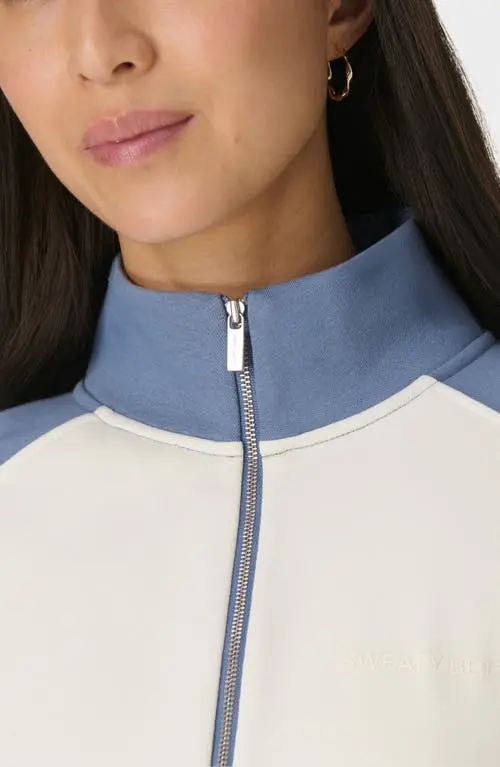 Sweaty Betty Revive Colorblock Half-zip Cotton Blend Sweatshirt