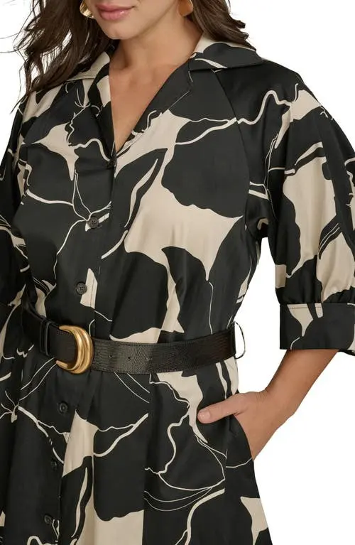 Donna Karan New York Printed Belted Midi Shirtdress