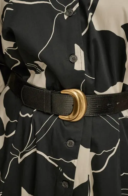 Donna Karan New York Printed Belted Midi Shirtdress